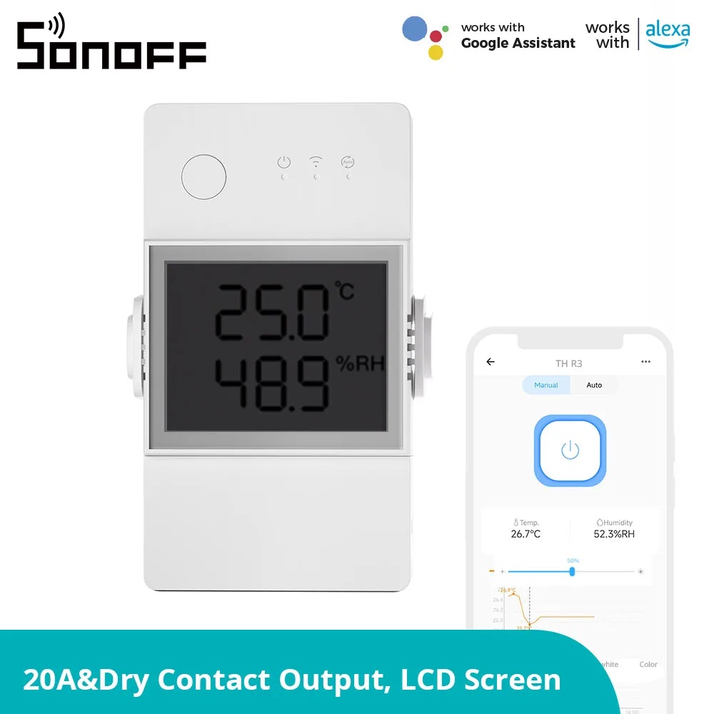 Sonoff Thelite Wi-Fi Smart Switch 16a / 20a Wireless Home Automation ...