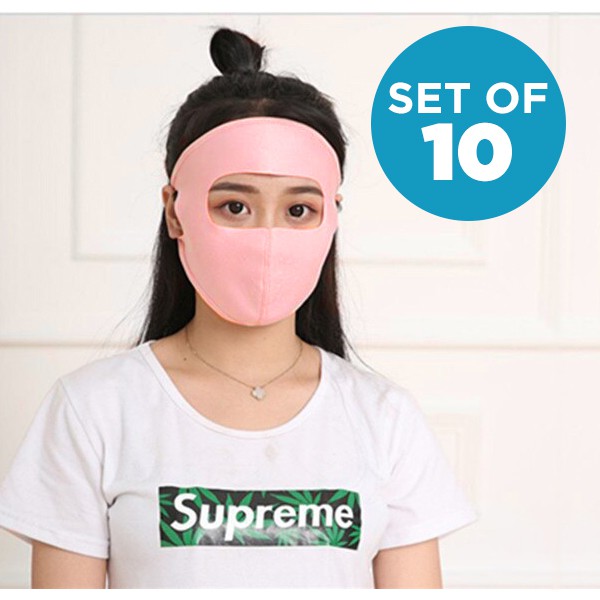 PACK OF 10 Reusable Face Mask (PINK) Soft Ninja Like Face Mouth Guard ...