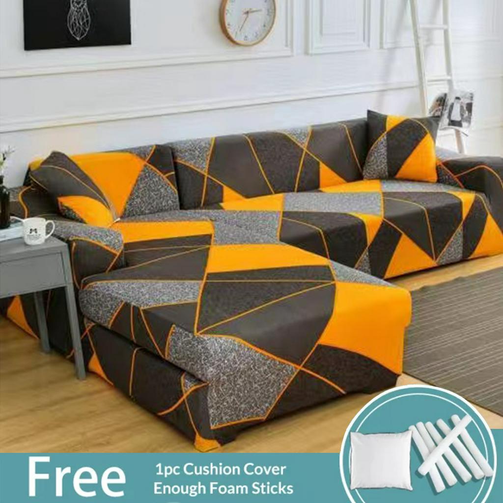 Universal Sofa Cover Set Stretchable Armless I Shape L Type Sala Set ...