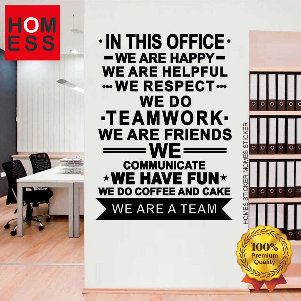 Wall Sticker Motivational Quotes Teamwork Office Workspace 15 | Shopee ...