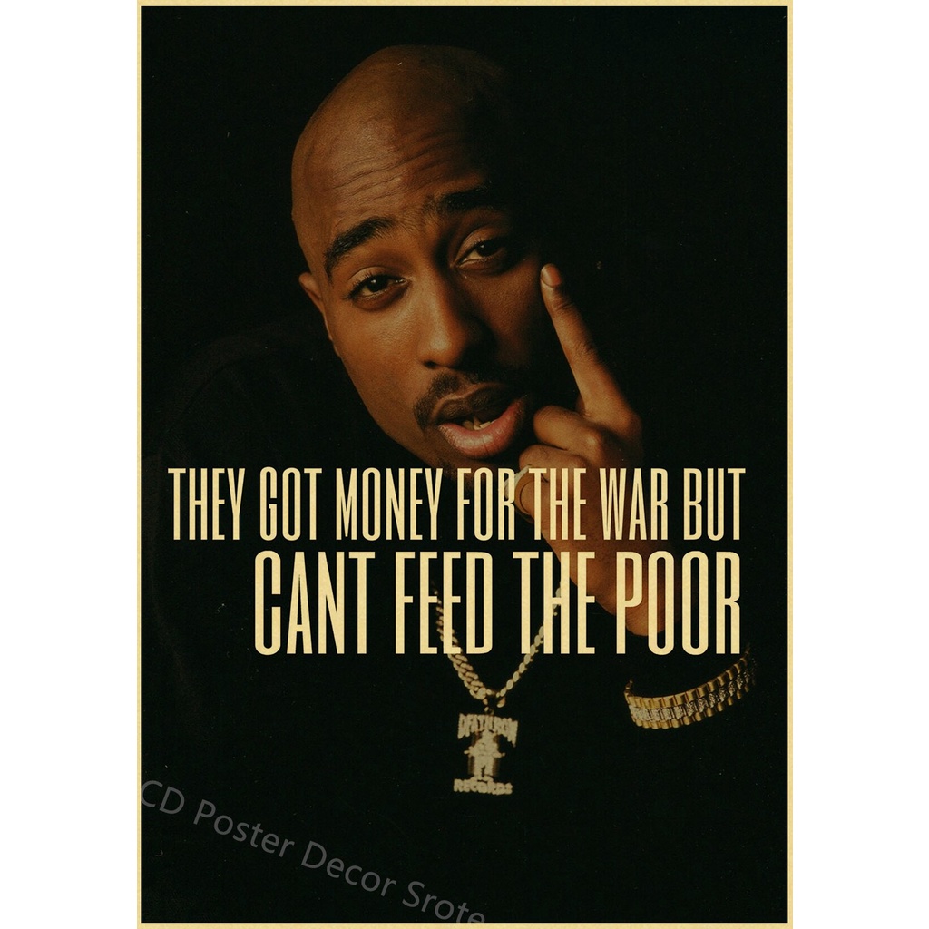 Hip Hop Singer Tupac Retro Poster Kraft Paper 2PAC Prints Posters ...