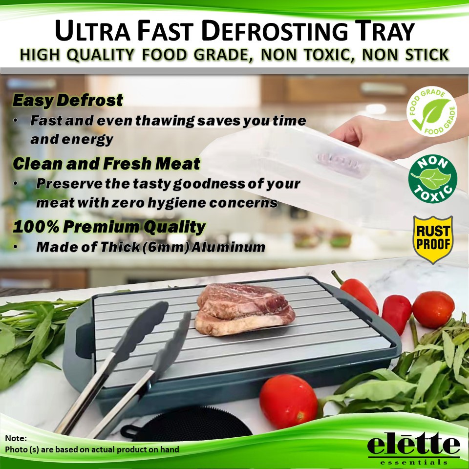 6mm Thick Ultra Quick Defrosting Tray with Cover, Tong and Silicon ...