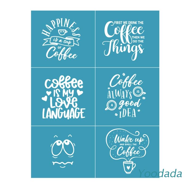 Yoo Coffee Letters Self Adhesive Silk Screen Printing Stencil Mesh ...