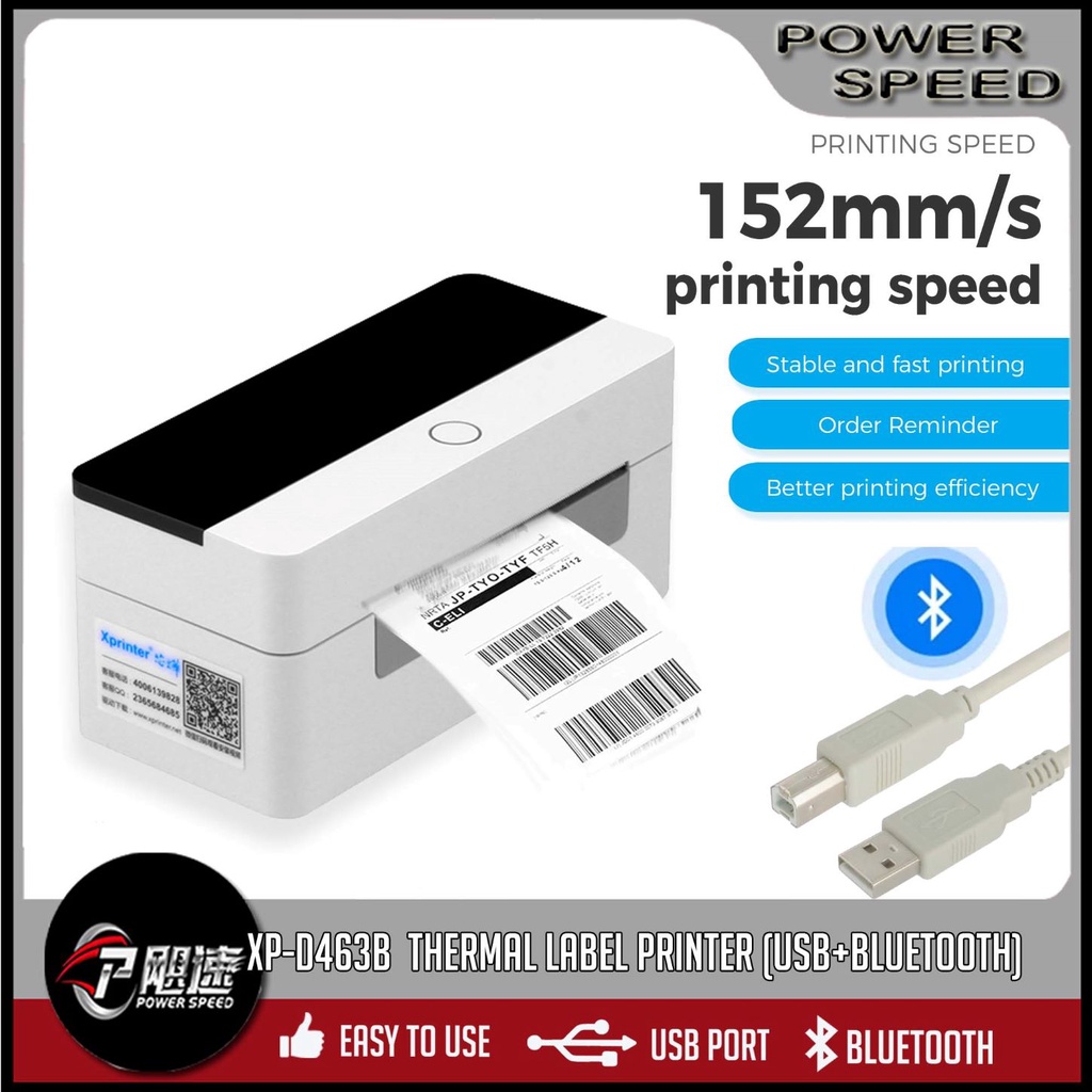 Xprinter XP-D463B Thermal Label Printer (USB+BLUETOOTH) | Shopee ...