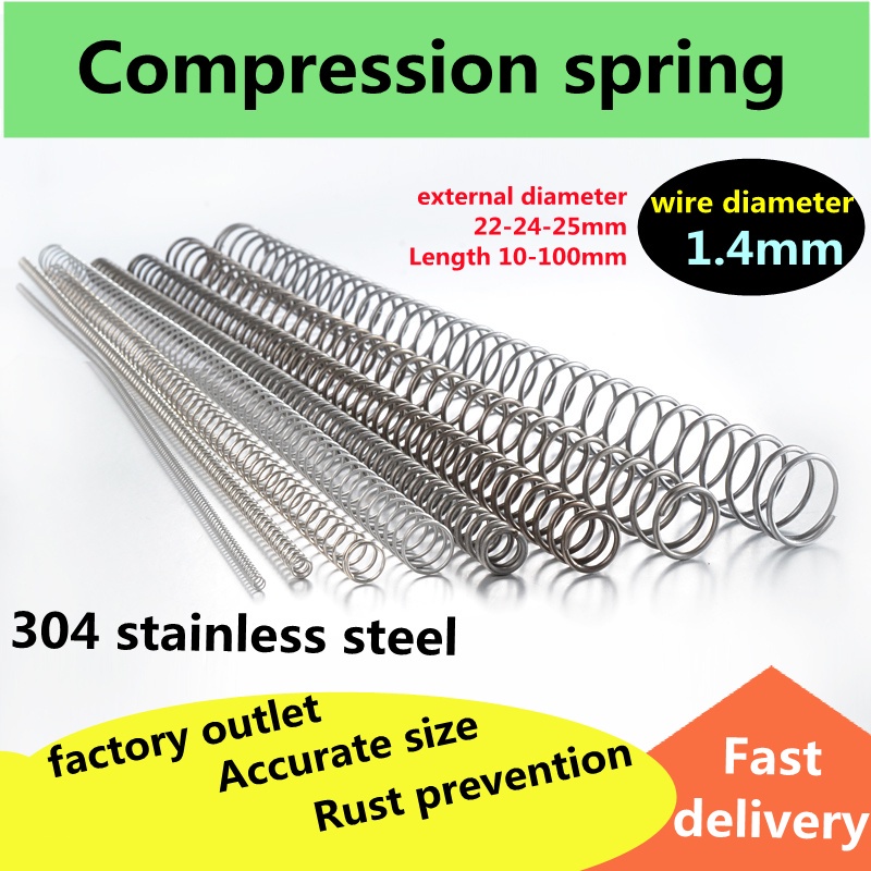 【AZY】5pcs pressure spring wire diameter 1.4mm SUS304 stainless outer ...