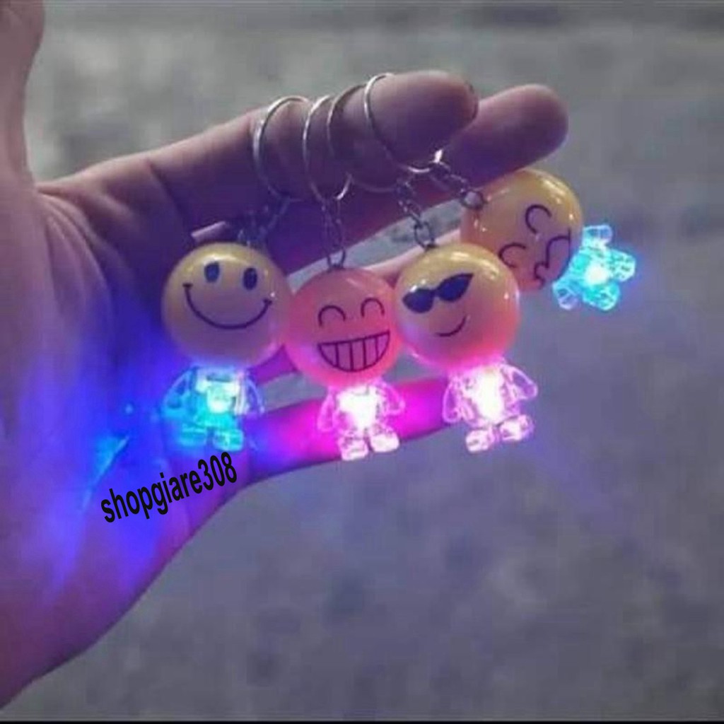 Emoji smiley face keychain with glowing light - Emoji smiley face ...