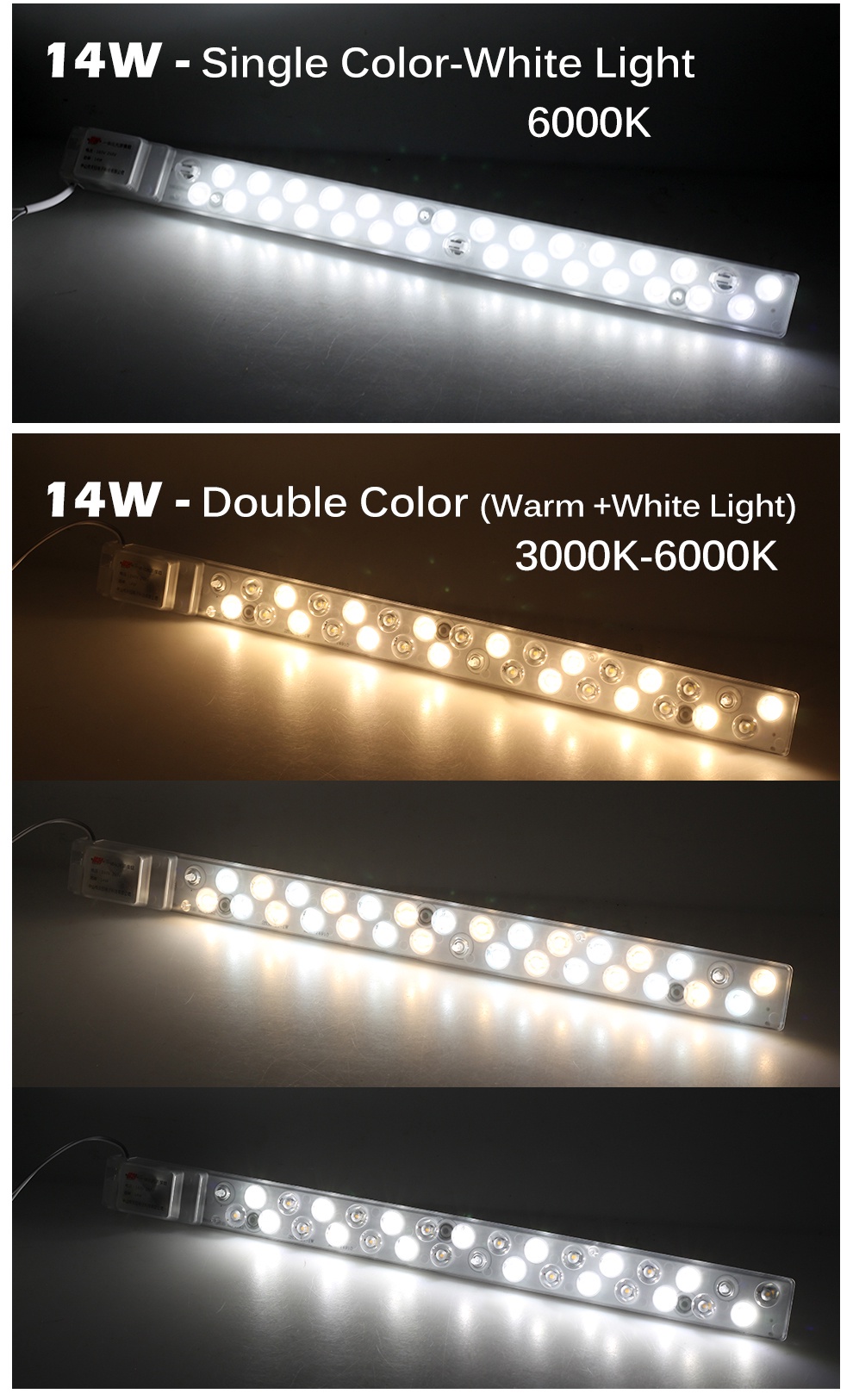 LED Lights 2835 SMD LED Tube AC220V Double Color Ceiling Lamp High ...