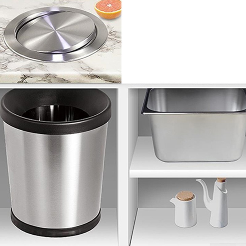 Stainless Steel Garbage Flap Lid Trash Bin Cover Flush Built-in Balance ...