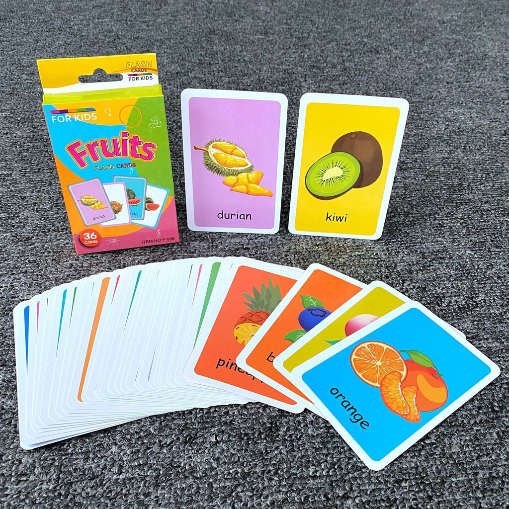 Flash Cards 36 Pieces Double Sided Educational Card Cognitive Learning ...