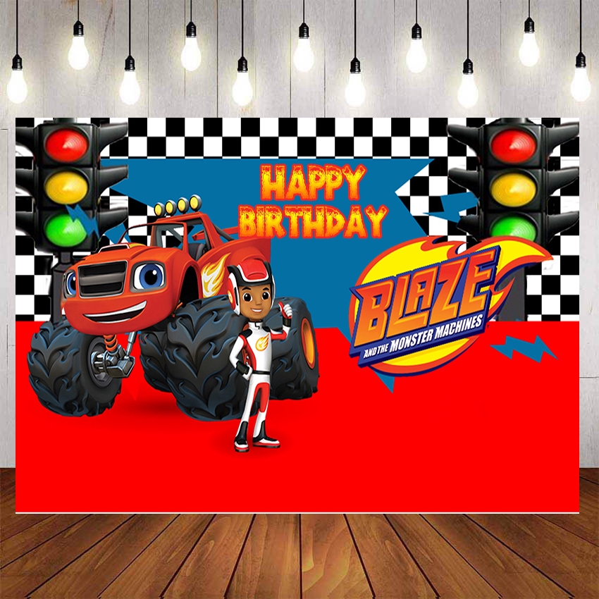 Photography Background Vinyl Blaze Monsters Machine Truck Car Race ...