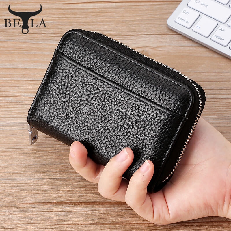 BELA Card Holder Wallet Genuine Leather with Coin Purse RFID for Men ...