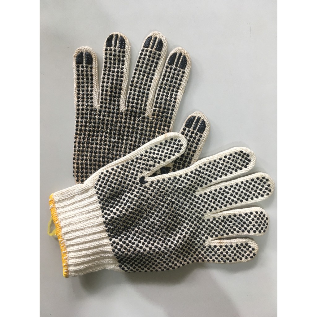 COTTON DOTTED GLOVES (1 PAIR) - Working gloves, for construction ...