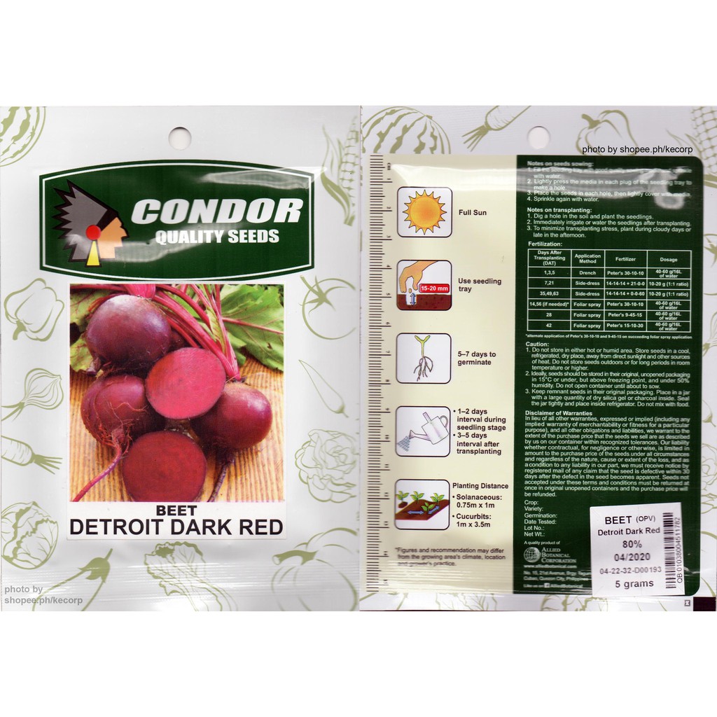 Condor Root Crop Seeds KECORP_S1 | Shopee Philippines