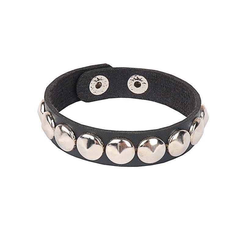 2022 New Skull Gothic Unisex Women Punk One-row Spike Rivet Bracelet ...