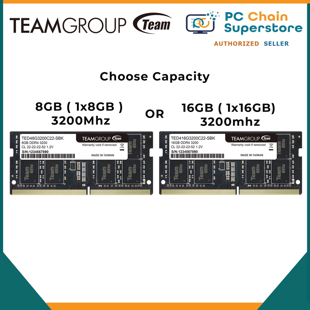 Team Group Elite 8GB / 16GB 1Rx8 3200mhz DDR4 CL22 Sodimm Memory for ...