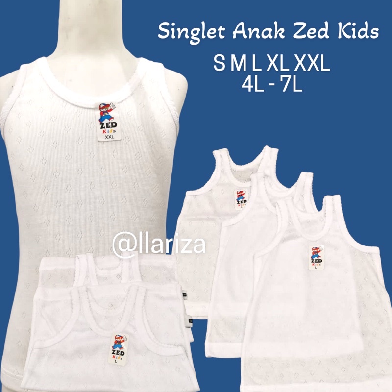Zed kid's Singlet TK-SD large size 4L 5L 6L 7L | Shopee Philippines