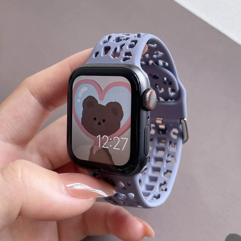 Soft Silicone Letter Hollow Breathable Strap For Apple Watch Strap ...