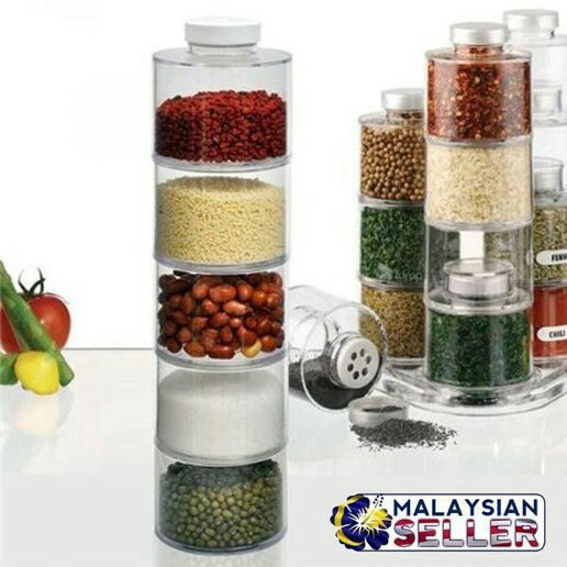 Spice Jar Spice Tower 6 Self-Stacking Spice Bottles ( 6pcs ) | Shopee ...