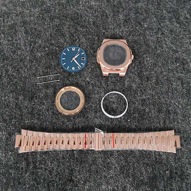 41MM Rose Gold Watch Case Strap Sapphire Glass Mirror Case Dial Watch ...