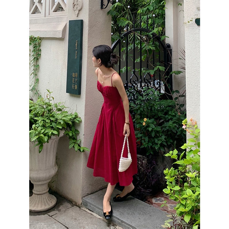 Vintage Backless Strap Dress Summer New off Shoulder Fairy Dress ...
