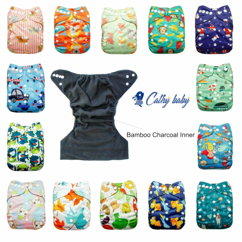 Hot sale!! Cathy Baby Bamboo Charcoal Inner Cloth Diaper 【shell only ...