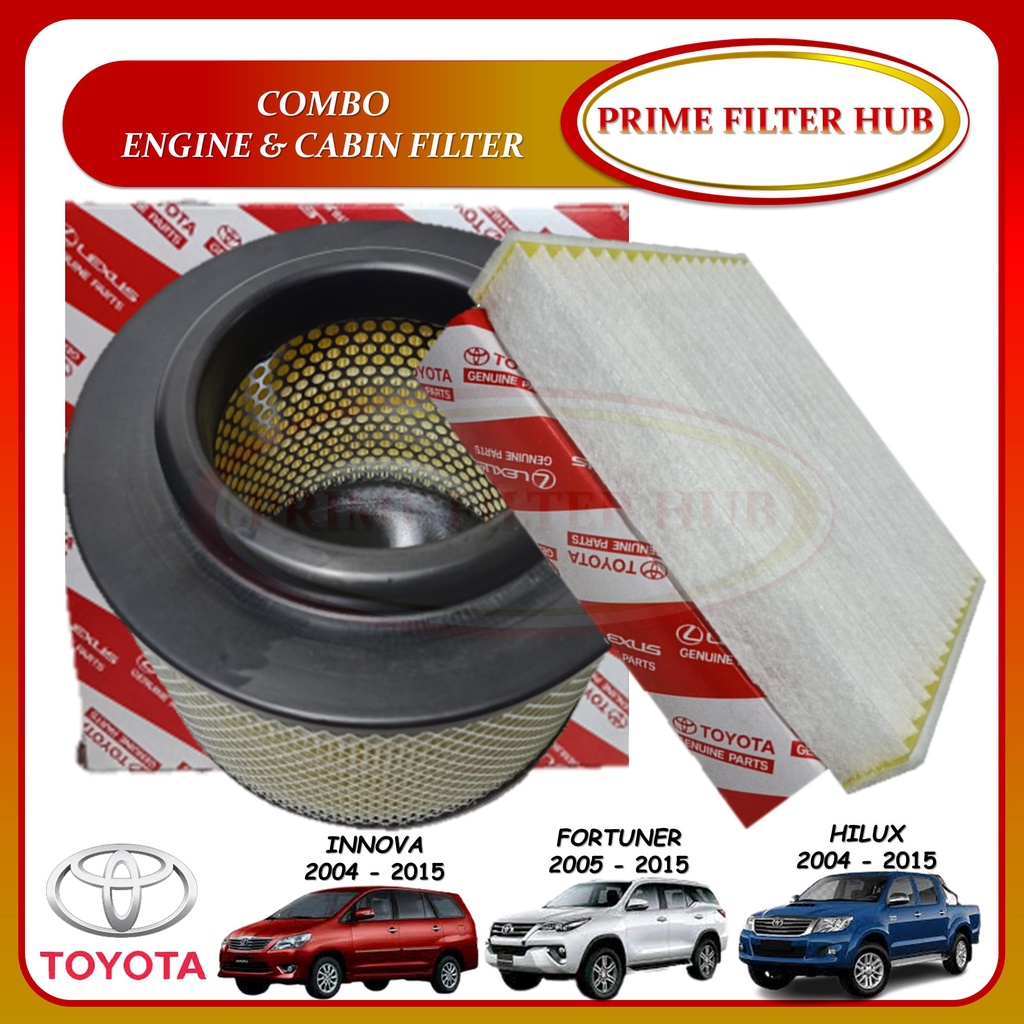 Combo Engine Air Filter & Cabin Filter Toyota Innova, Hilux (2004 ...