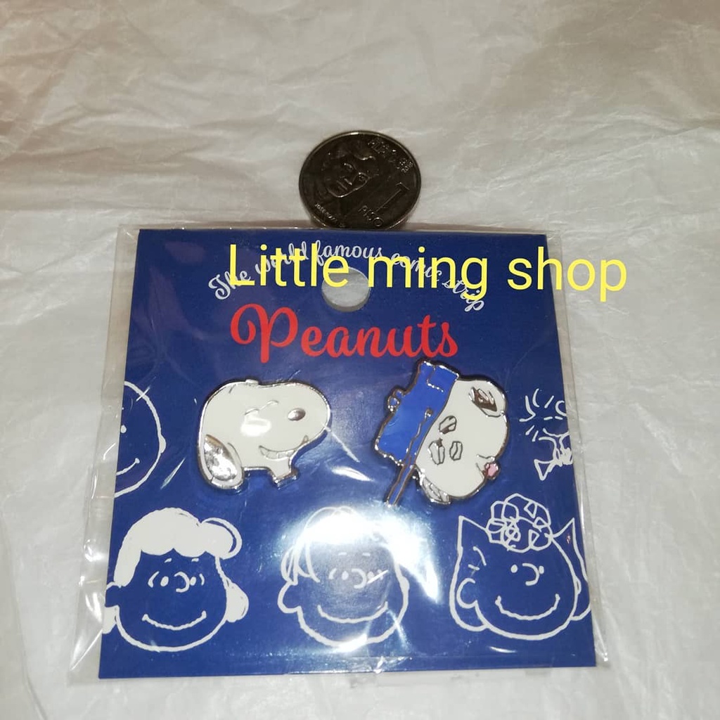 Original Peanuts Snoopy 70th Anniversary Brooches PIN Set - A | Shopee ...