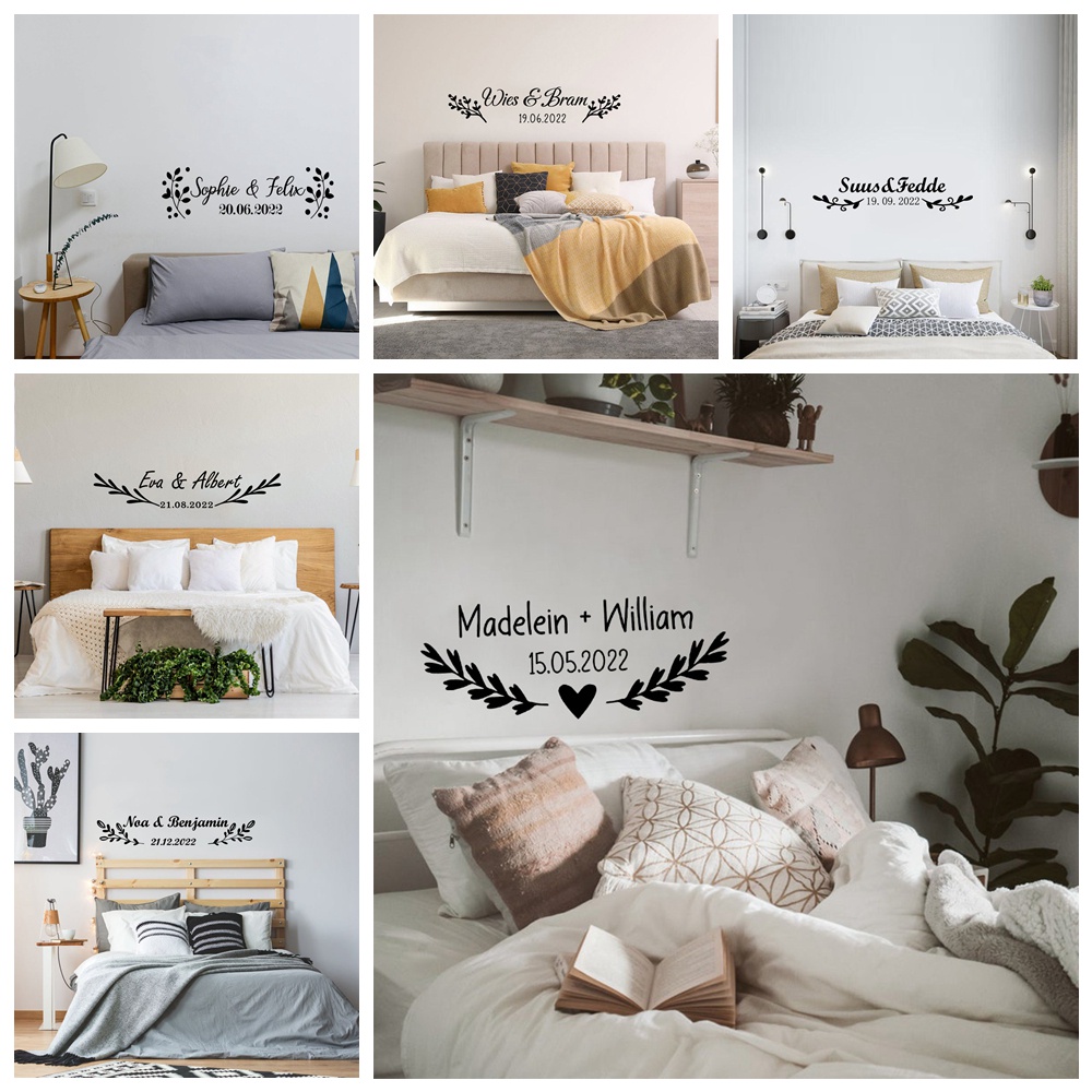 Personalized Custom Couples Name Vinyl Wall Sticker Loving Heart Home ...