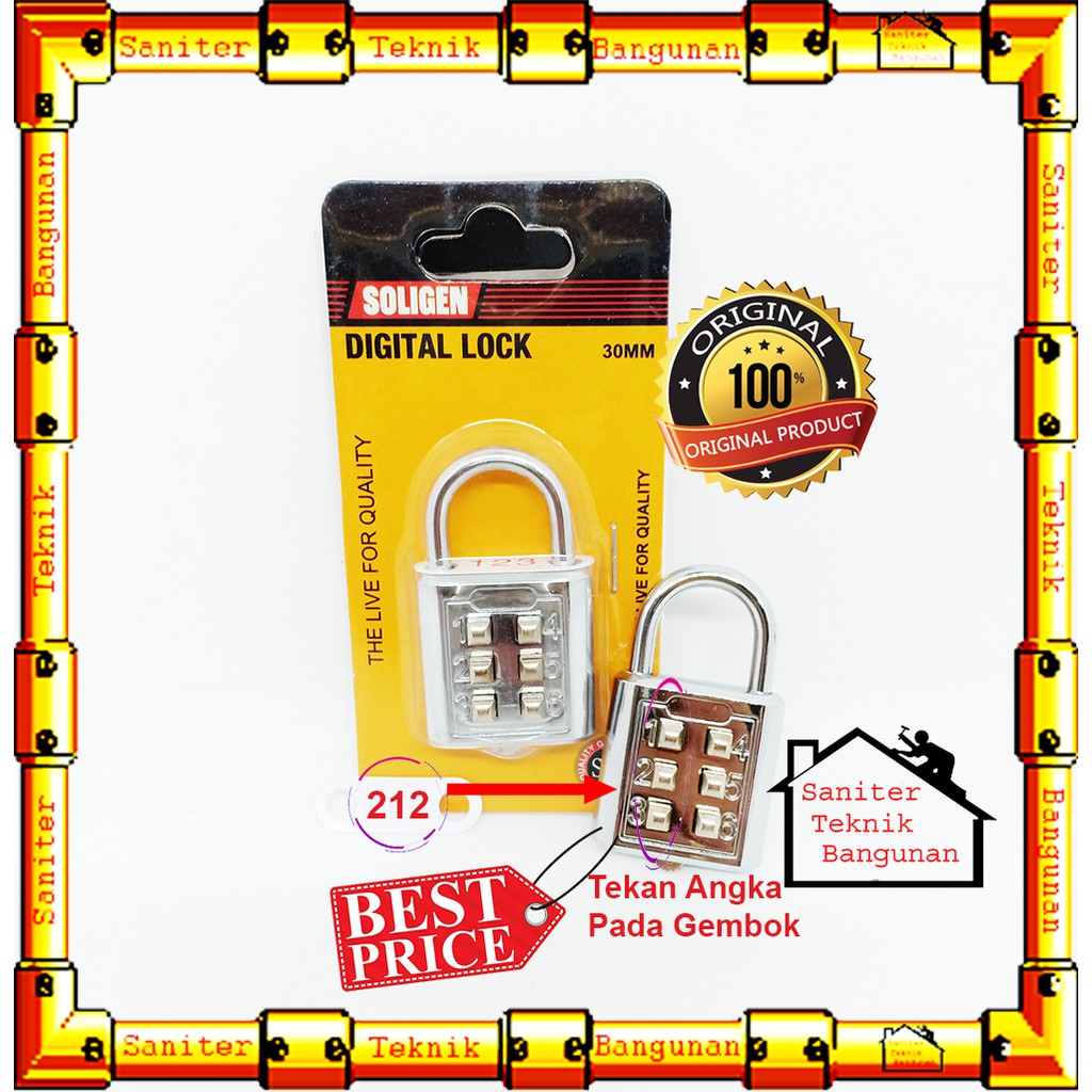 DOOR LOCK - NUMBER LOCK - SUITcase LOCK LOCK - SOLIGEN DIGITAL LOCK 30MM | Shopee Philippines