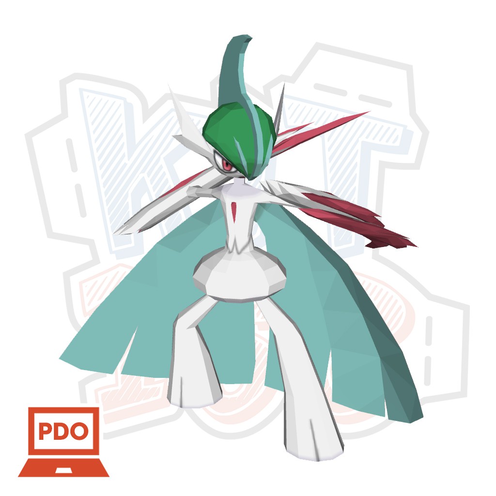 Paper Model Anime Game Pokemon Mega Gallade | Shopee Philippines