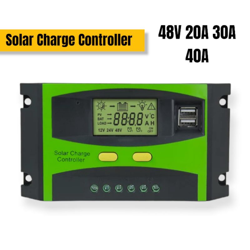 48V Solar Panel Charge Controller 20A 30A 40A PWM Battery Charger ...