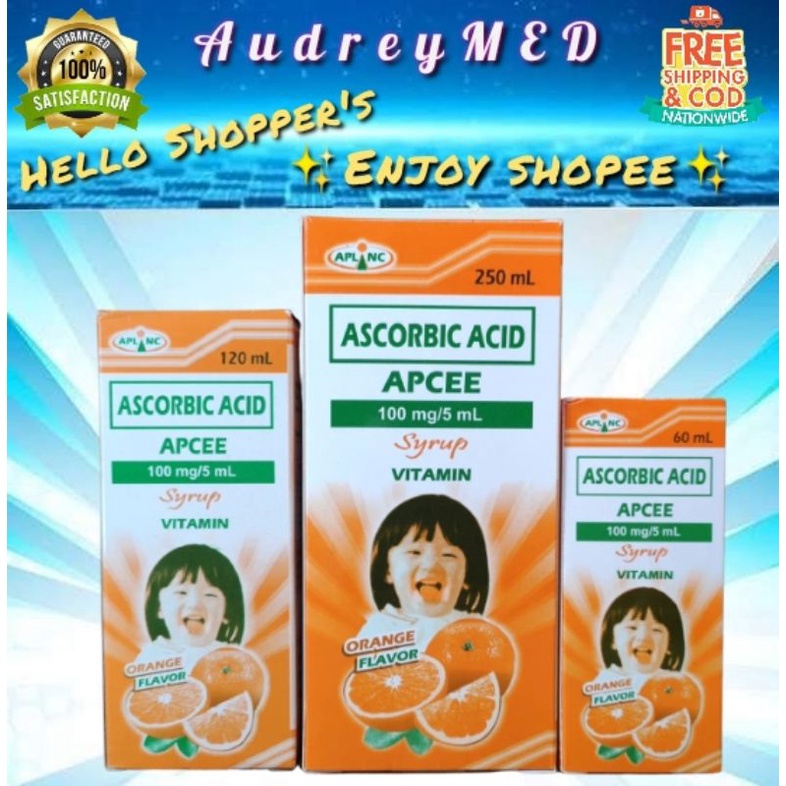 APCEE Syrup (Ascorbic Acid) 60mL / 120mL / 250mL Vitamins | Shopee ...