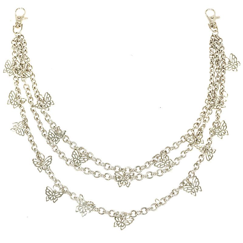 Y2k JK Girls Punk Street Butterfly Belt Waist Chain Women Pants Skirt ...