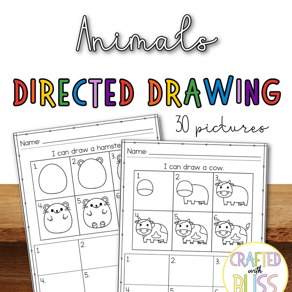 PRINTED Animals Directed Drawing Worksheet Phonics Printable | Shopee ...