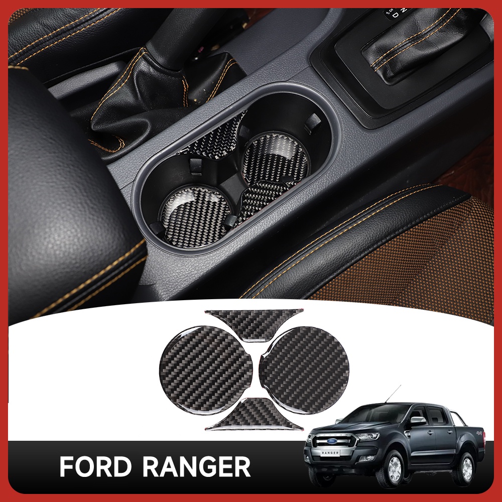 For Ford Ranger Everest Carbon Fiber Car Car Cup Holder Coaster Cover ...