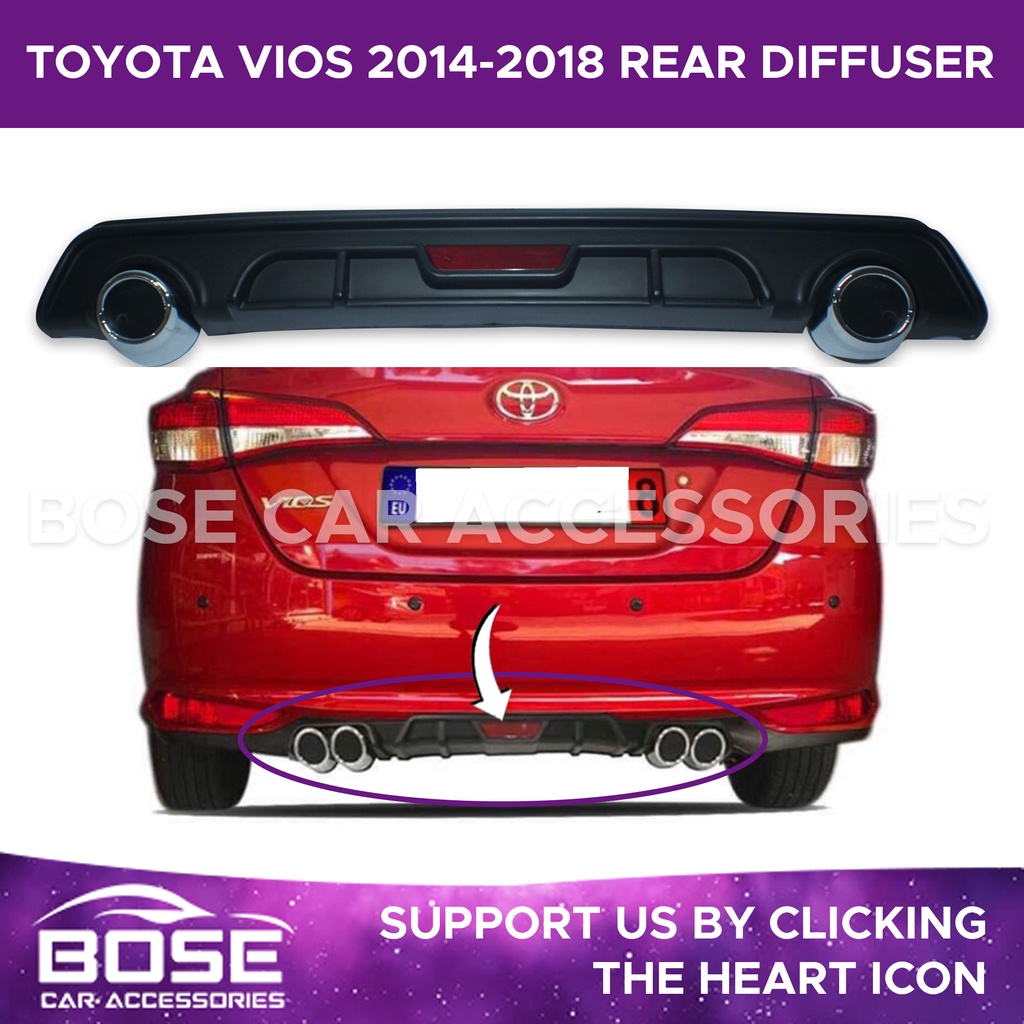 Toyota Vios 2014 - 2023 Rear Bumper Diffuser / Rear Bumper Kit / Lip ...