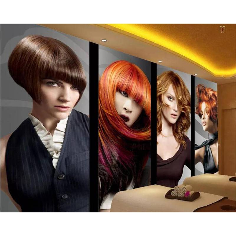 self adhesive Modern 3D Custom Photo Wallpaper Personality Fashion Hair ...