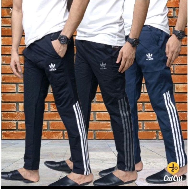 Tracksuit 3 Line seluar sport tracksuit slimfit | Shopee Philippines