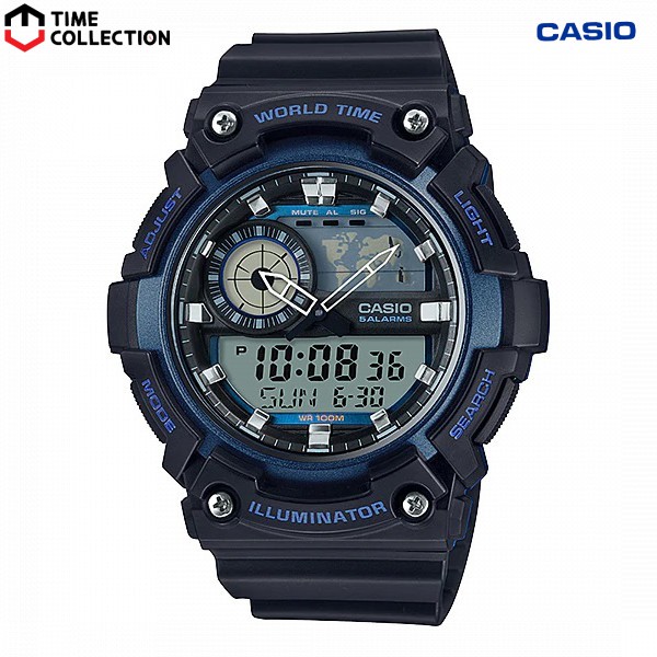 Casio AEQ-200W-2AVDF Digital Analog Rubber Strap Watch For Men | Shopee Philippines