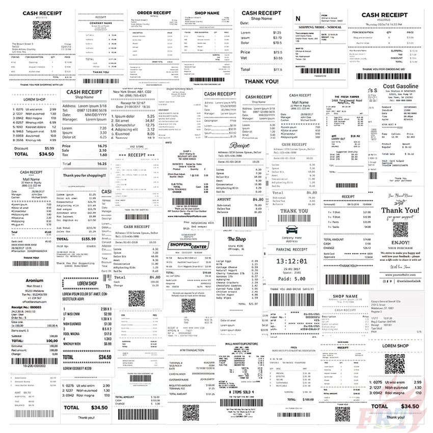 Shopping List Series 01 Cash Receipt Stickers 50Pcs/Set Waterproof DIY ...