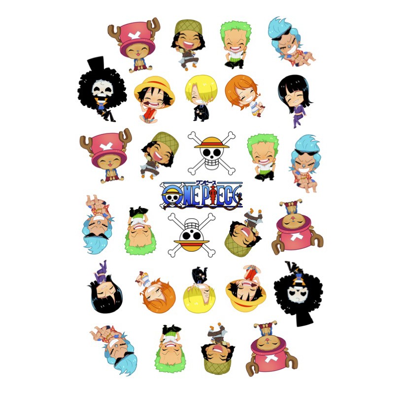 PRNT - One Piece Straw Hat Pirates Crew Vinyl Waterproof Sticker ...