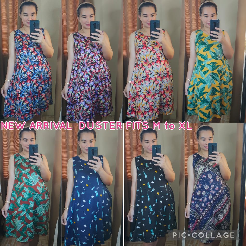 Pambahay Cotton Spandex Stretch Duster Dress Fits M to XL Below the ...