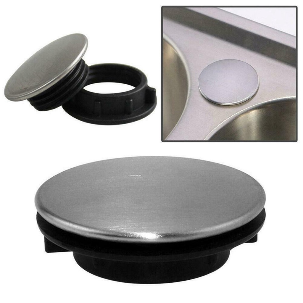 Silver Stainless Steel Kitchen Sink Tap Hole Blanking Plug Plate ...