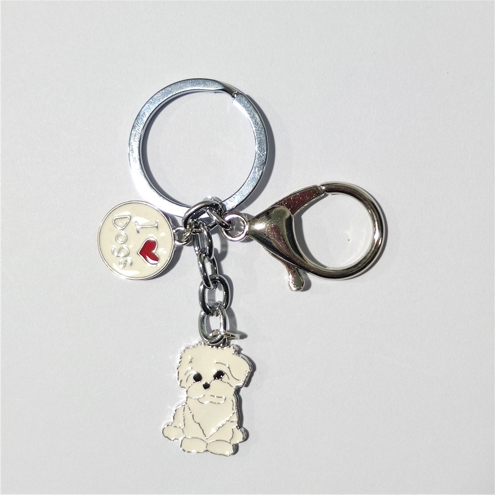 Bichon Frise Dog Keychain Cute Animal Key Chain | Shopee Philippines