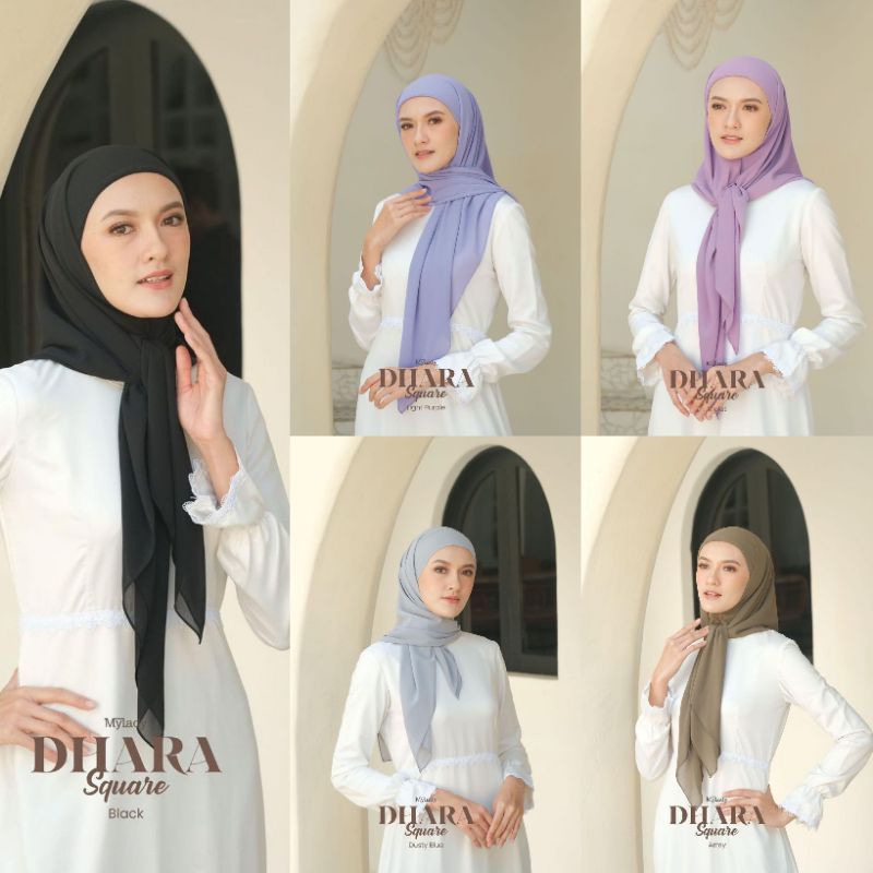 Mylady DHARA SQUARE | Instant rectangular hijab | Shopee Philippines