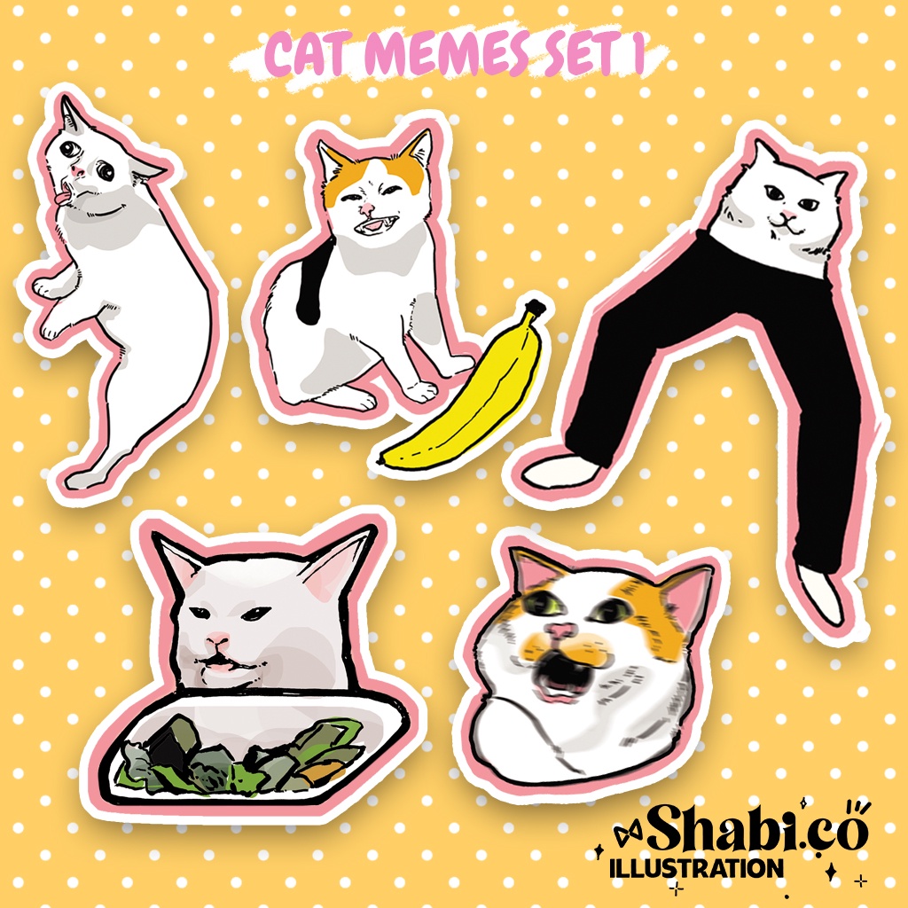 Cat Memes Sticker Set SET and Individual Sticker Vinyl Laminated PART 1 ...