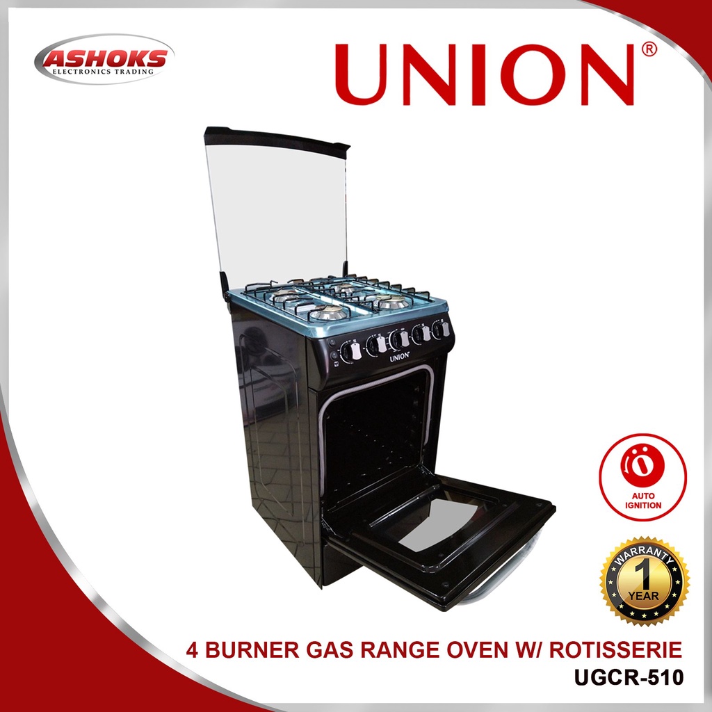 Union UGCR-510 Gas Range / 4 Gas Burners with Auto Ignition / Gas Oven ...