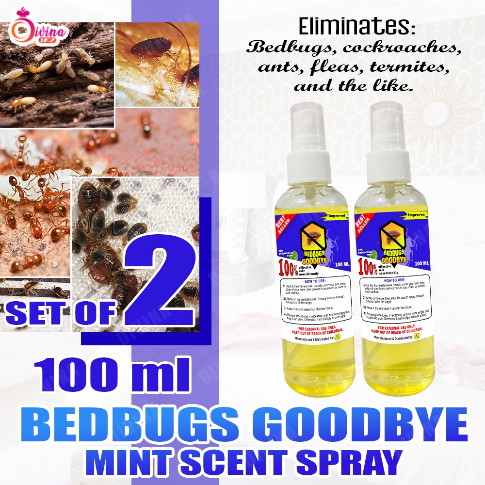Bedbugs Goodbye Spray 100ml ( Set of 2 ) Bedbugs Killer Bedbugs Remover ...