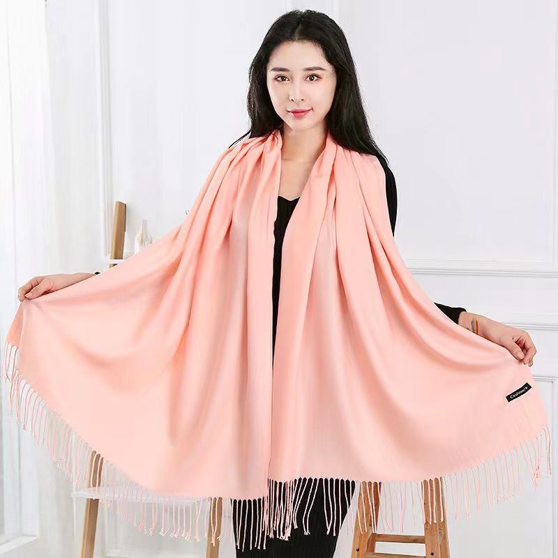Women Fashion Scarf Cashmere Thick Shawl Tassel Long Blanket Scarves ...