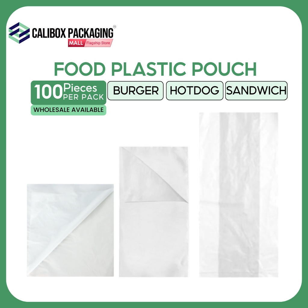 Calibox Packaging Plastic Burger Pouch Hotdog Pouch Sandwich Pouch ...